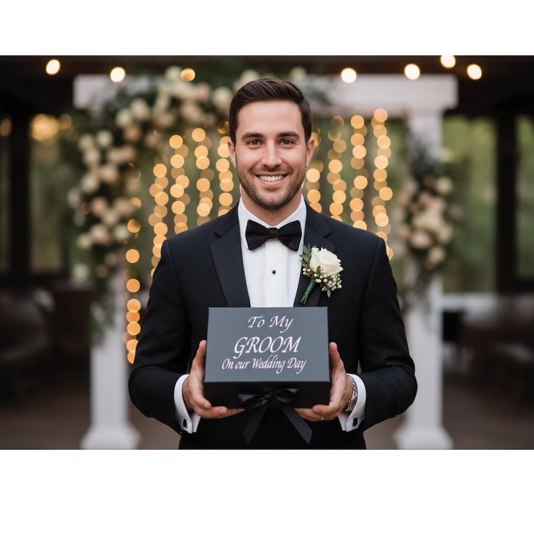 Personalized Groom Gift Box, Custom Magnetic to My Groom Gift Box ...