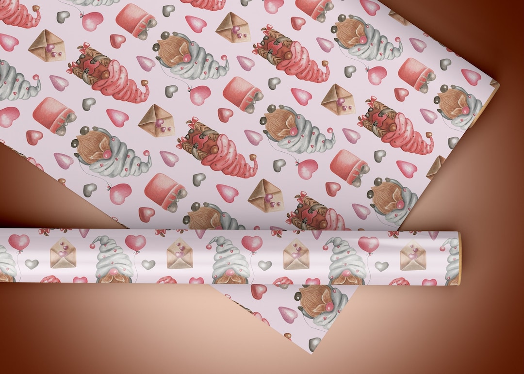 Custom Gonk Valentine Wrapping Paper, Cute Gonk Valentines Day Wrapping ...