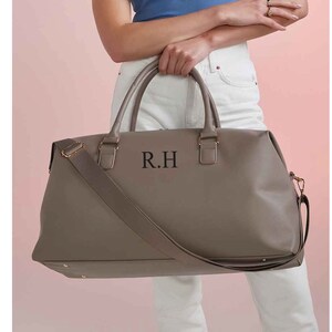 Personalized Initials Weekend Bag: PU Leather Duffle With Strap - Etsy UK