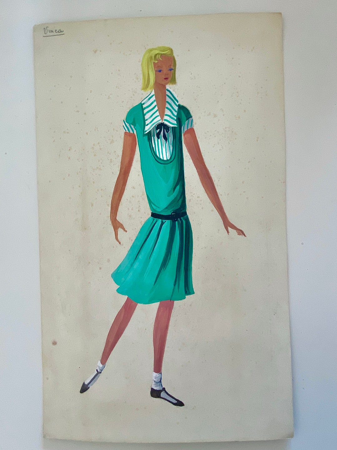 Authentic Vintage Fashion Drawing, Circa 1960 - Etsy