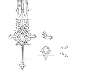 Genshin Impact Wolf's Gravestone 2D Template - Digital Template - PDF ...