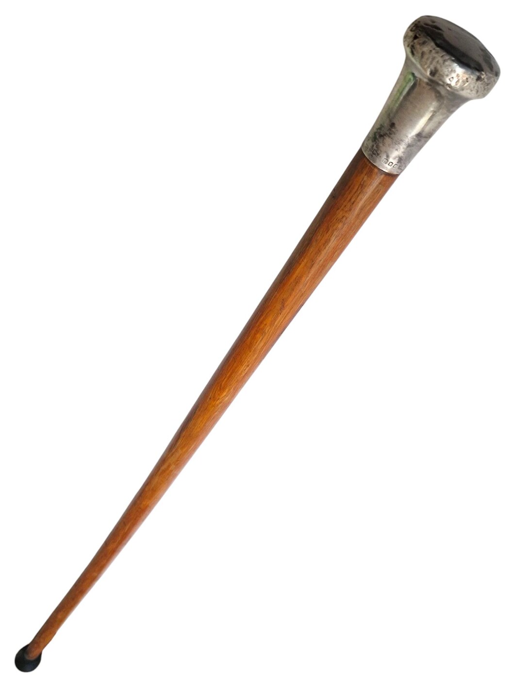 Antique Cane Walking Stick With Bone and Silver, Marked, European ...