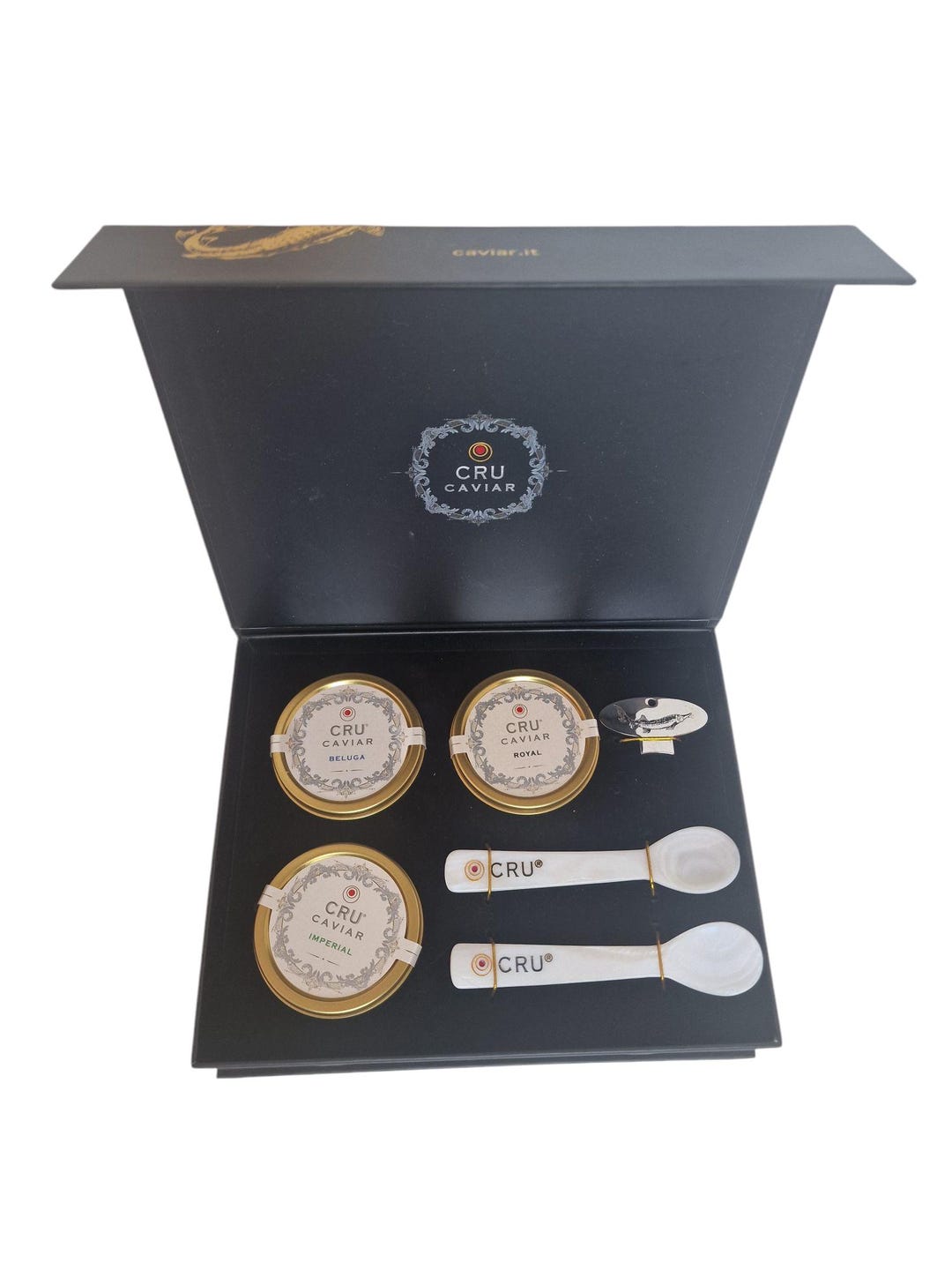 Luxury CRU Caviar Display Set, Empty Tins and Faux Pearl Spoons - Etsy