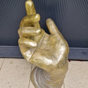 XXL Golden Hand Sculpture Figure, Vintage Hand, Gilded Large Floor ...