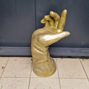XXL Golden Hand Sculpture Figure, Vintage Hand, Gilded Large Floor ...