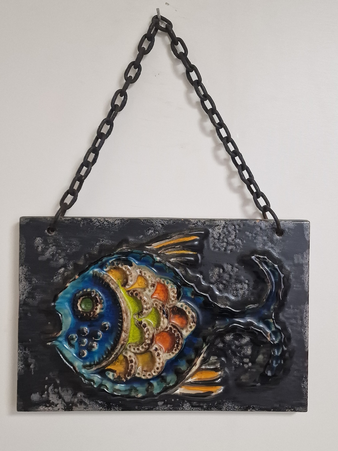 Fat Lava Fish, 60's Atelier Nederland of Duitsland Wall Plaque Ornament ...