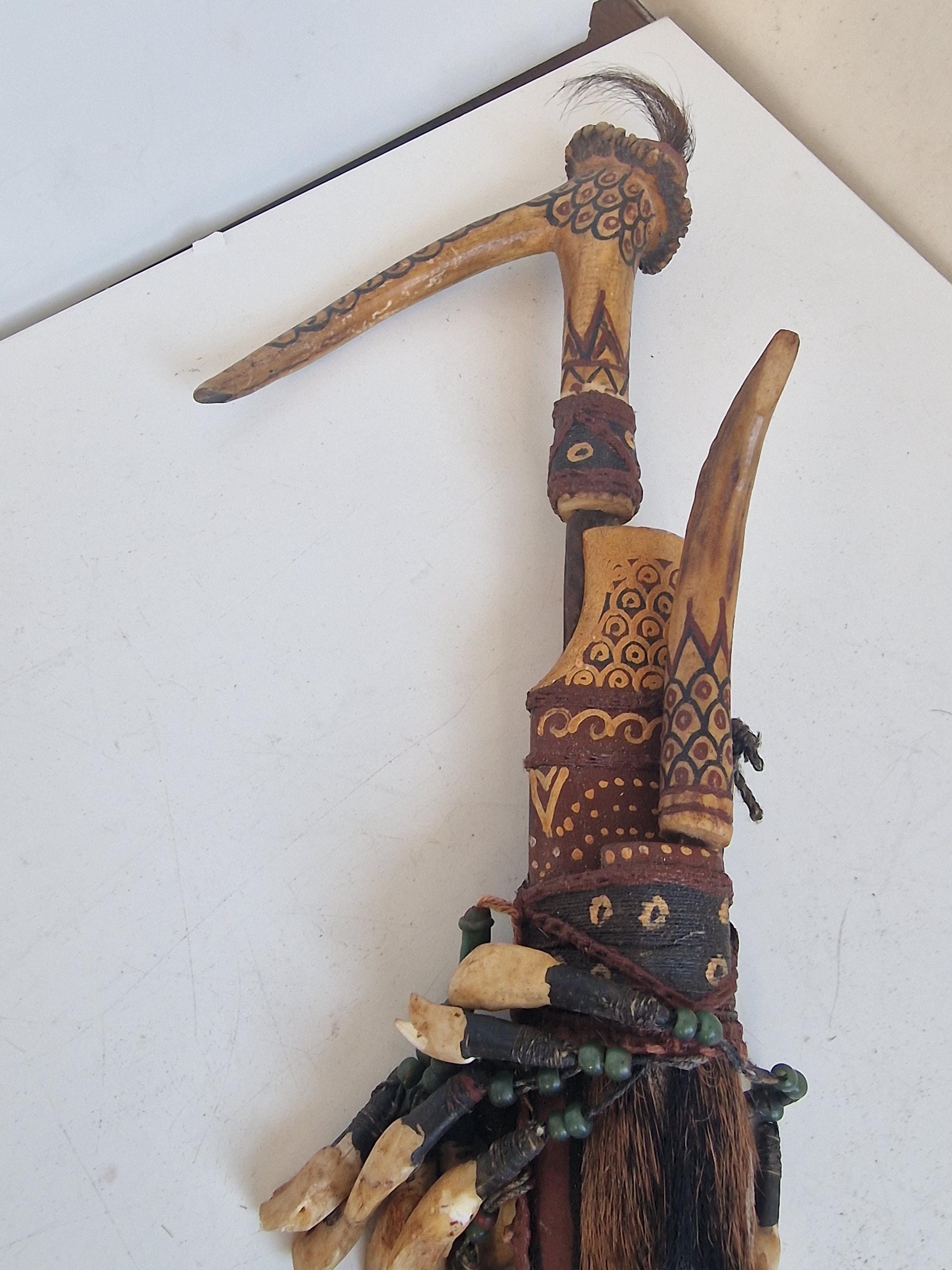 Authentic Dayak Mandau Sword – Tribal Headhunter Weapon With Carved ...