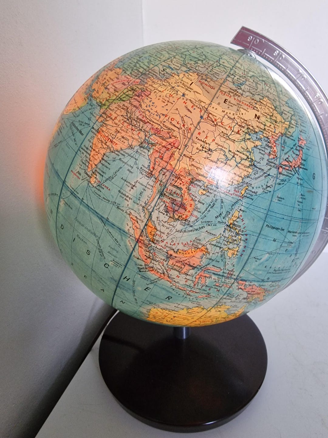 Vintage Large Beautiful German Globe, JRO Cartography, Globe 50's ...