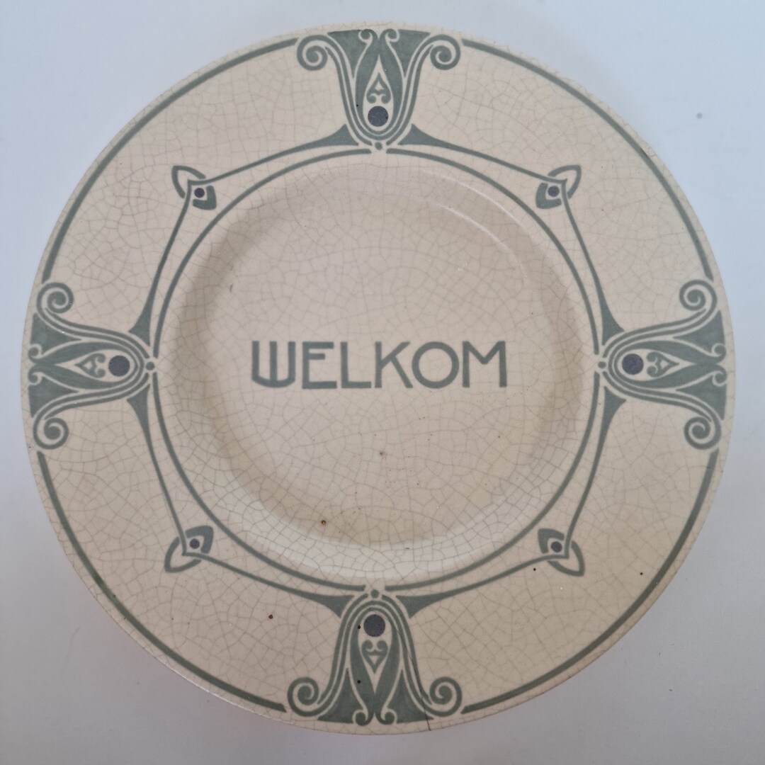 De DISTEL Amsterdam POTTERY Welcome Art Nouveau Wandbord - Etsy