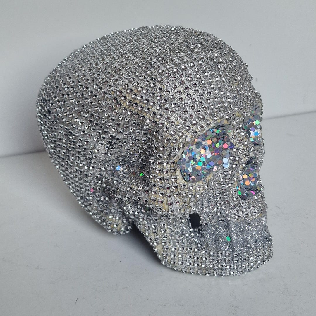 Damien Hirst Inspired Crystal Skull | Rhinestone Skull Art | Sparkling ...
