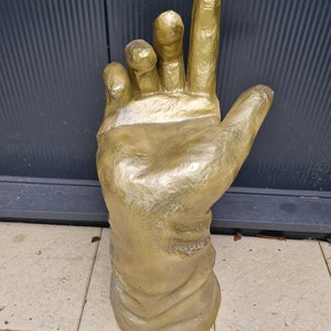 XXL Golden Hand Sculpture Figure, Vintage Hand, Gilded Large Floor ...