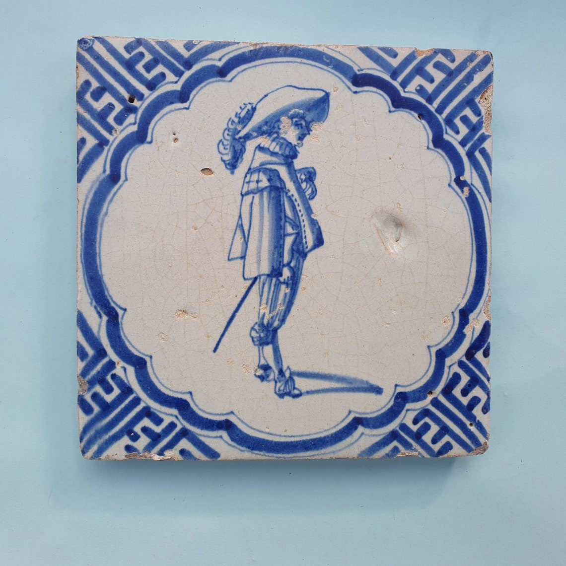 Antique Delft Tile, Dutch Musketeer, Ca 1625 - Etsy