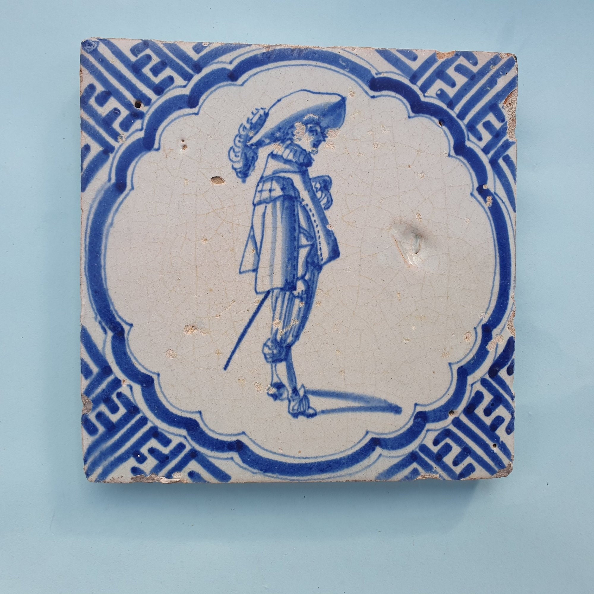 Antique Delft Tile, Dutch Musketeer, Ca 1625 - Etsy