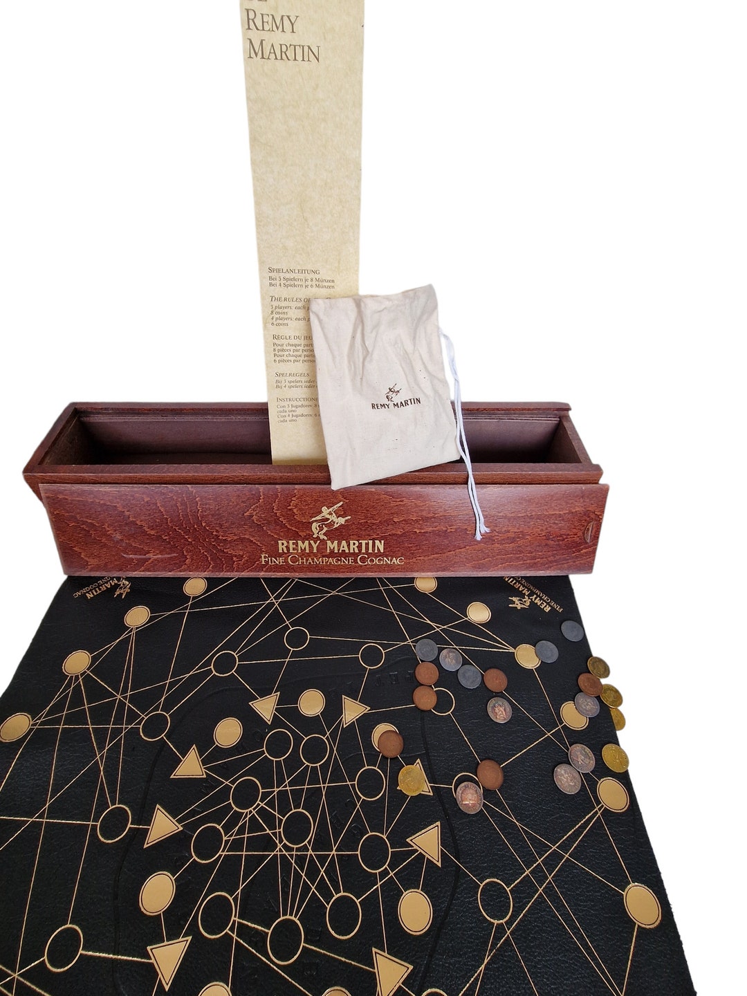 Remy Martin Board Game Rare With Coins in Wood Box Bordspel Jeu Spiel ...