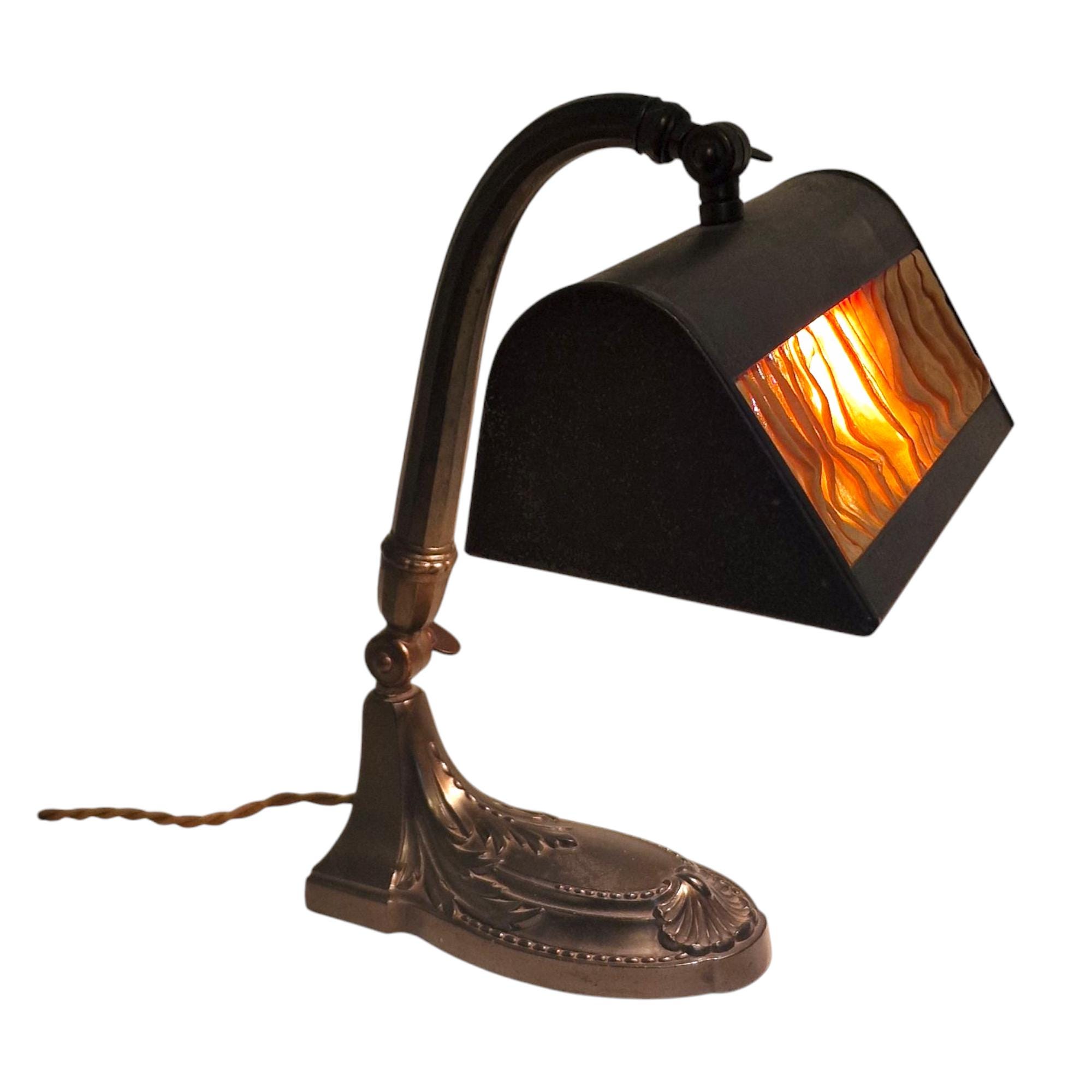 Art Nouveau Desk Lamp, Jugendstil Clerk Lamp, Adjustable Shade - Etsy