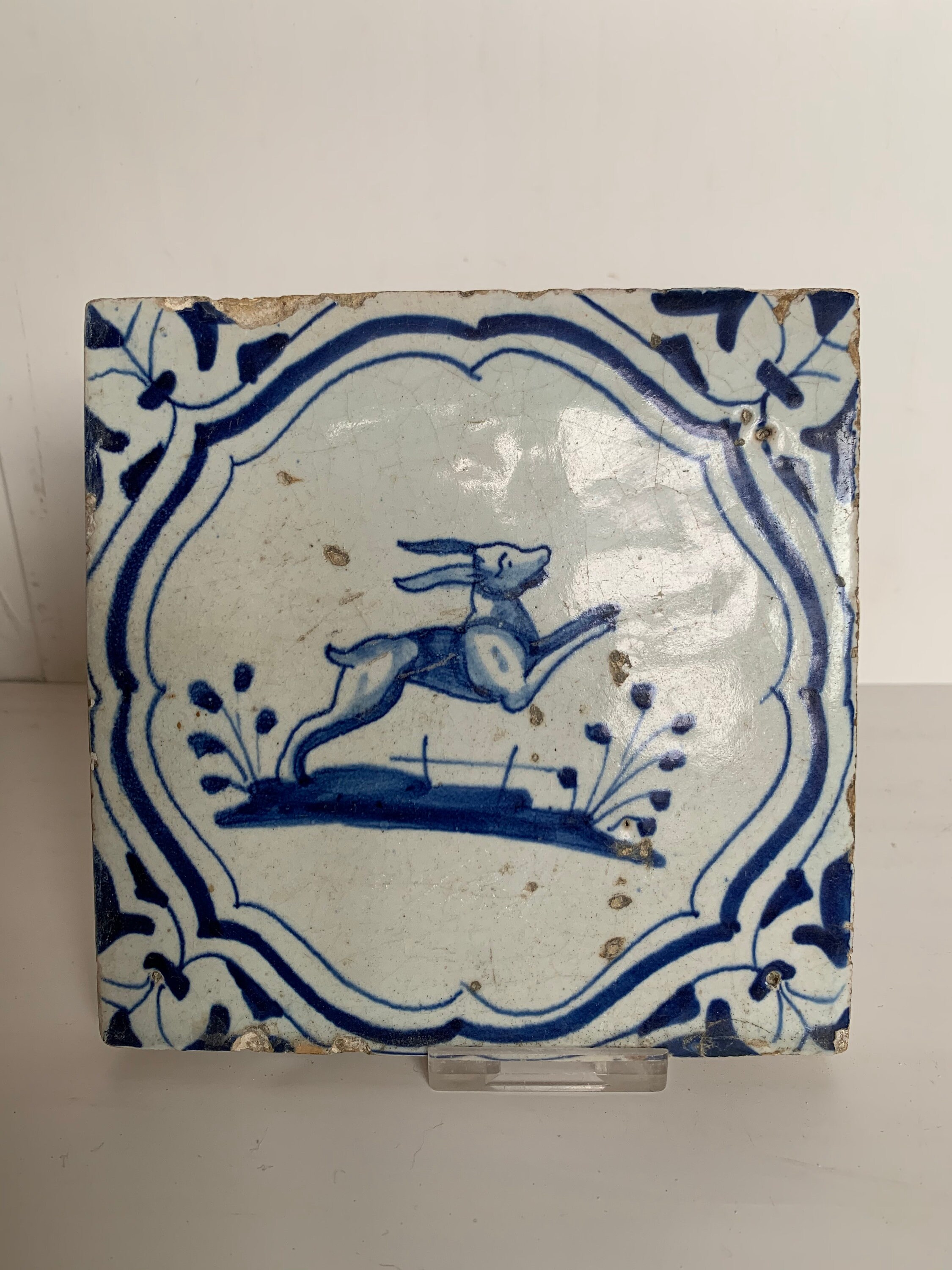 Antique Dutch Delft Blue Tile Representation of a Hare or - Etsy