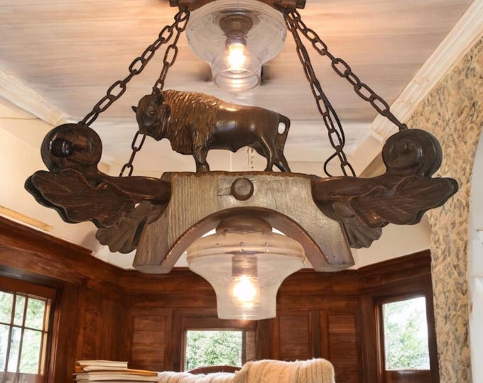 Xl Cottage Estate Bull Hanglamp Groot Robuust Met Stier, 1930-1950 ...