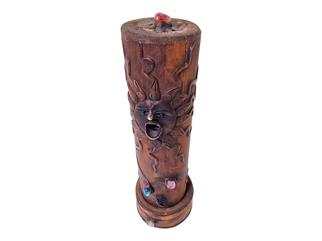 Mysterious Vintage Censer of Wood, Gems, With Sun, Large for Coils ...