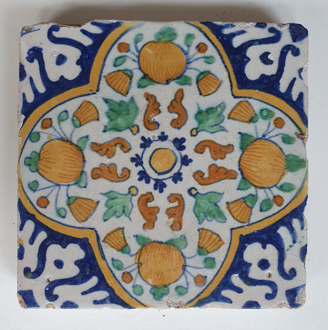 Dutch Pompadour Antique Tile 17th Century Nederlands Antiek ...