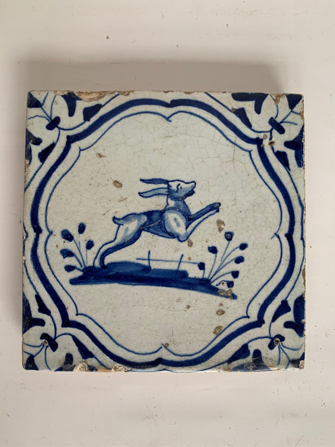 Antique Dutch Delft Blue Tile Representation of a Hare or - Etsy