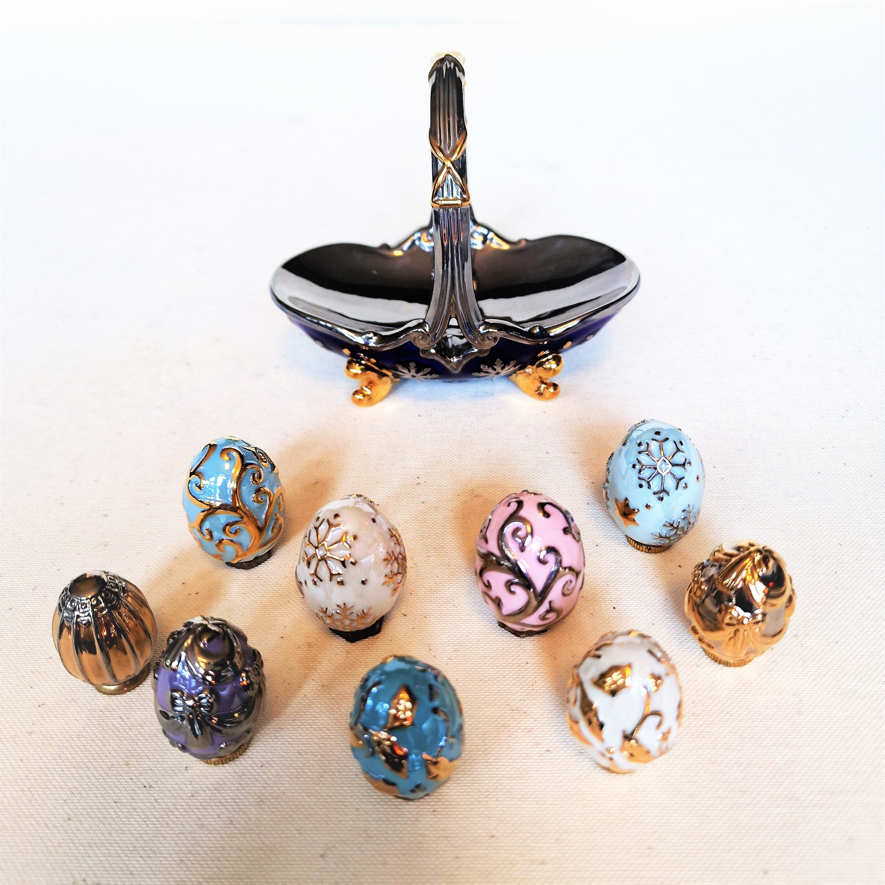 Fabergé Winter Egg Basket 9 Fabergé Eggs in Goldgided Basket - Etsy