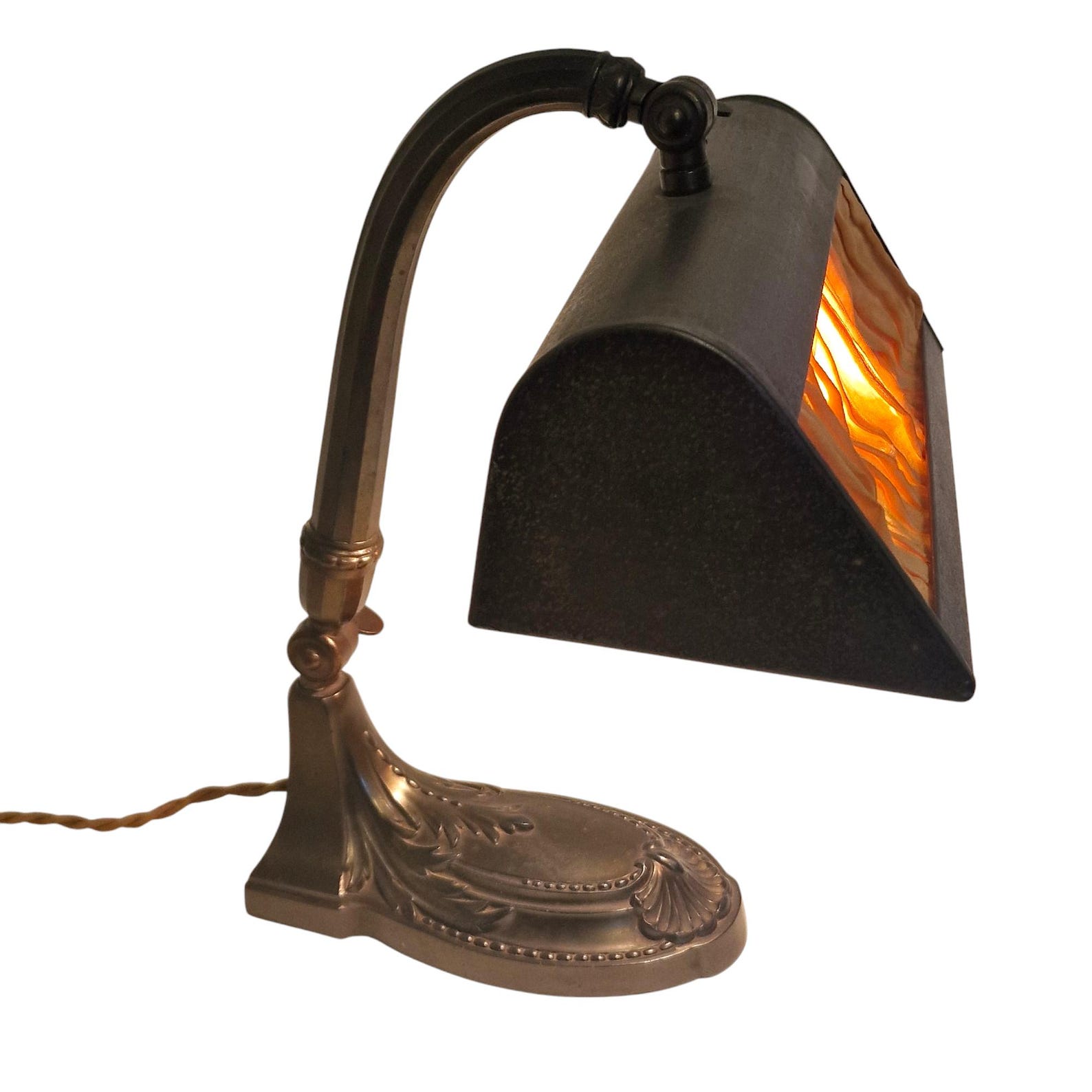 Art Nouveau Desk Lamp, Jugendstil Clerk Lamp, Adjustable Shade - Etsy