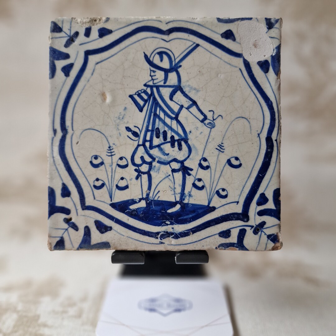 Antieke Hollandse Dutch Delft Blue Tile Ca 1625 Meander - Etsy
