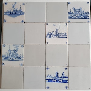 16 Delft Tiles Dutch White Tilefield Field Ca 13x13 Cm Build-in Perfect ...