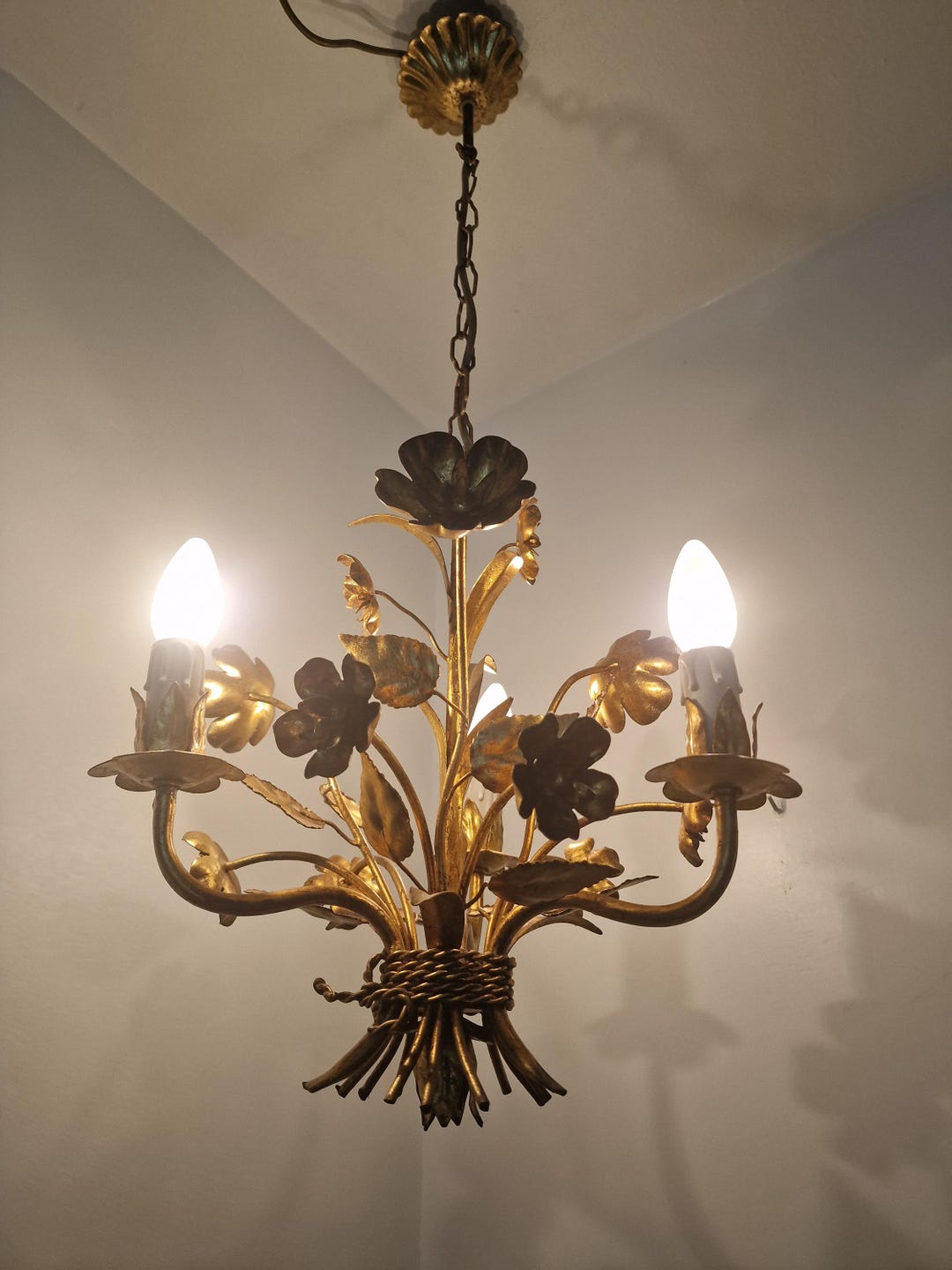 Chandelier Gold Gilt 'coco Chanel' Iconic Gold Ears of Corn Hanging ...