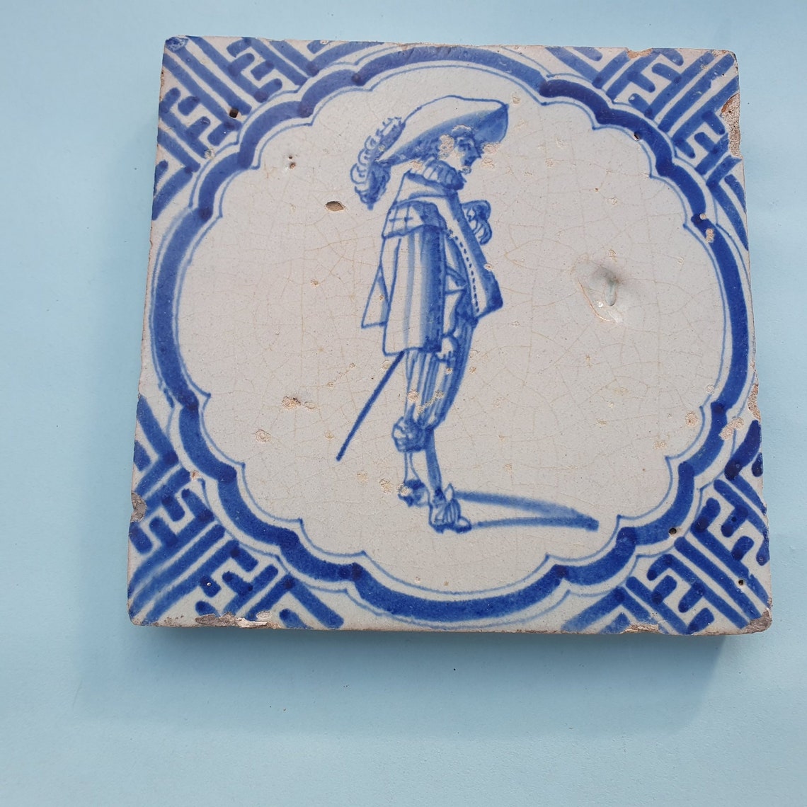 Antique Delft Tile, Dutch Musketeer, Ca 1625 - Etsy