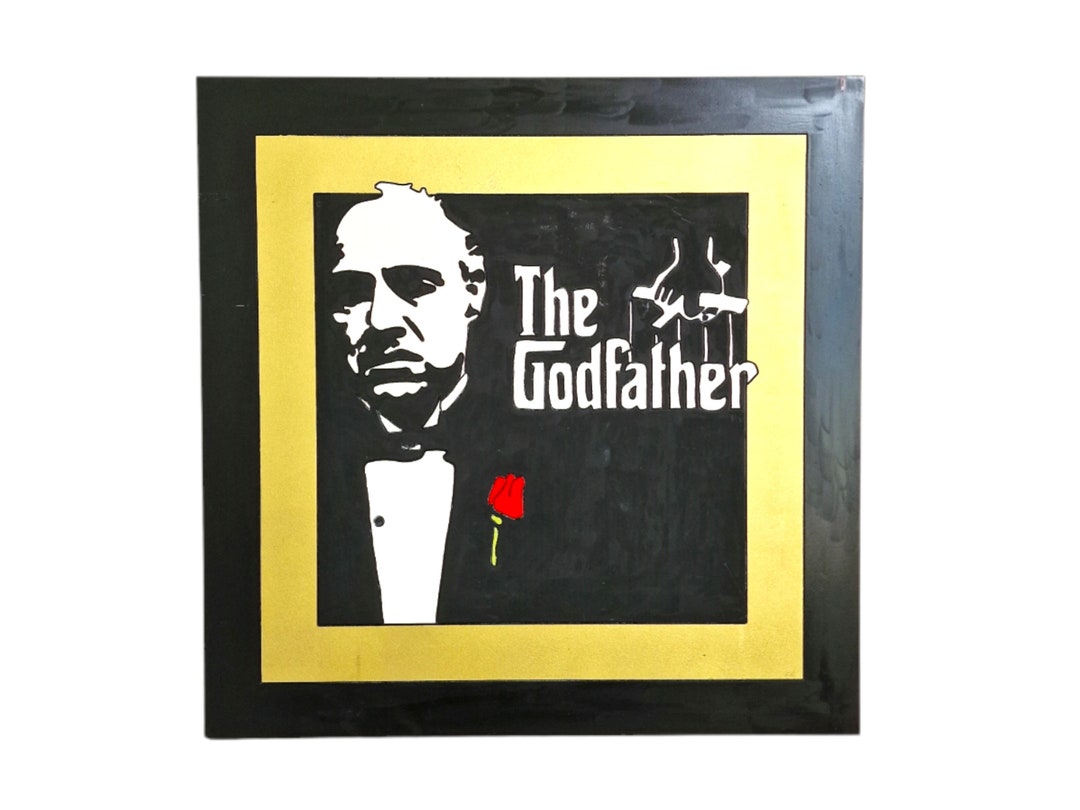 Signed Painting on Wood 3d the Godfather, Large Painting in Relief ...