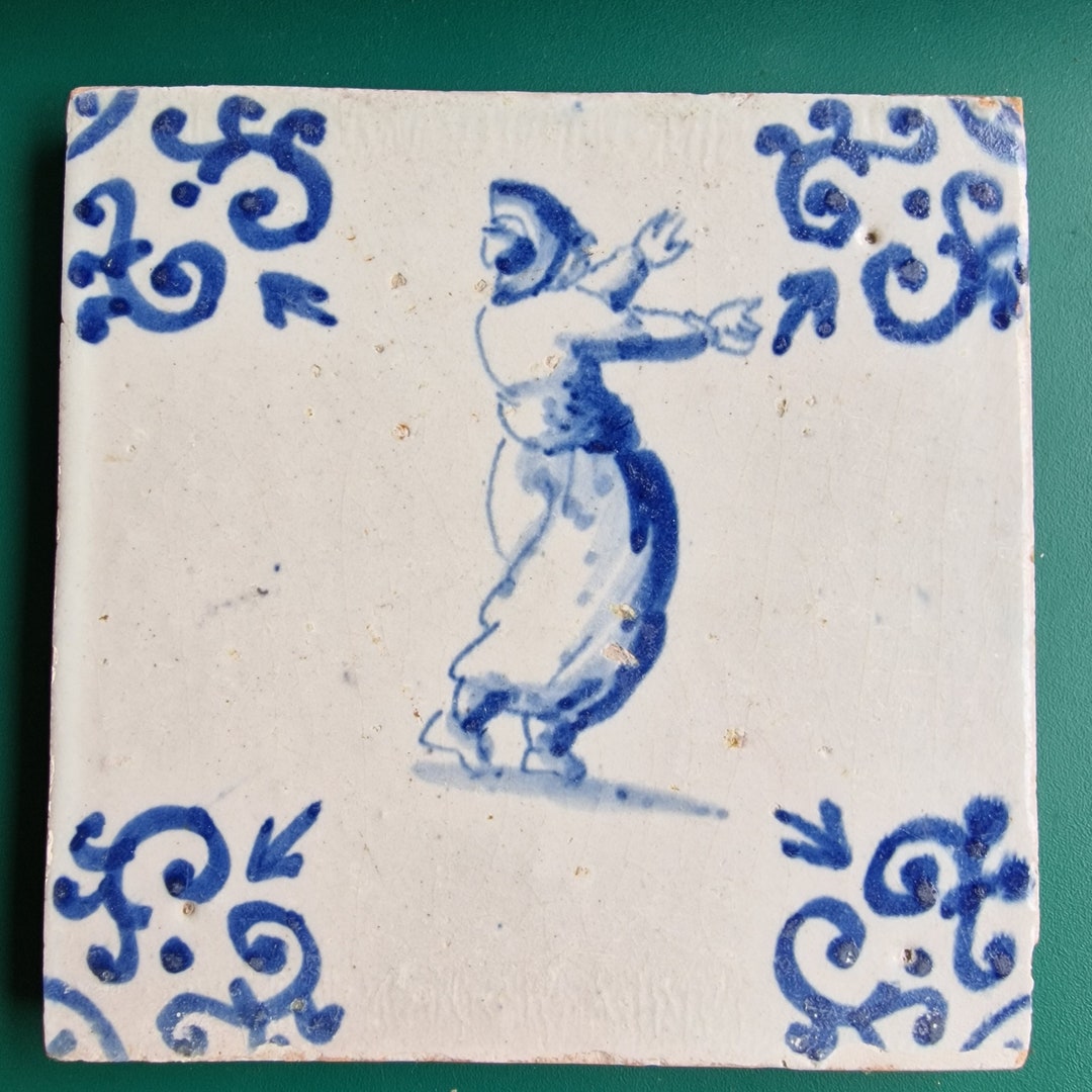 17th Dutch Tile Dutch CHILDS PLAY Blindemannetje Blindfold Game Met ...