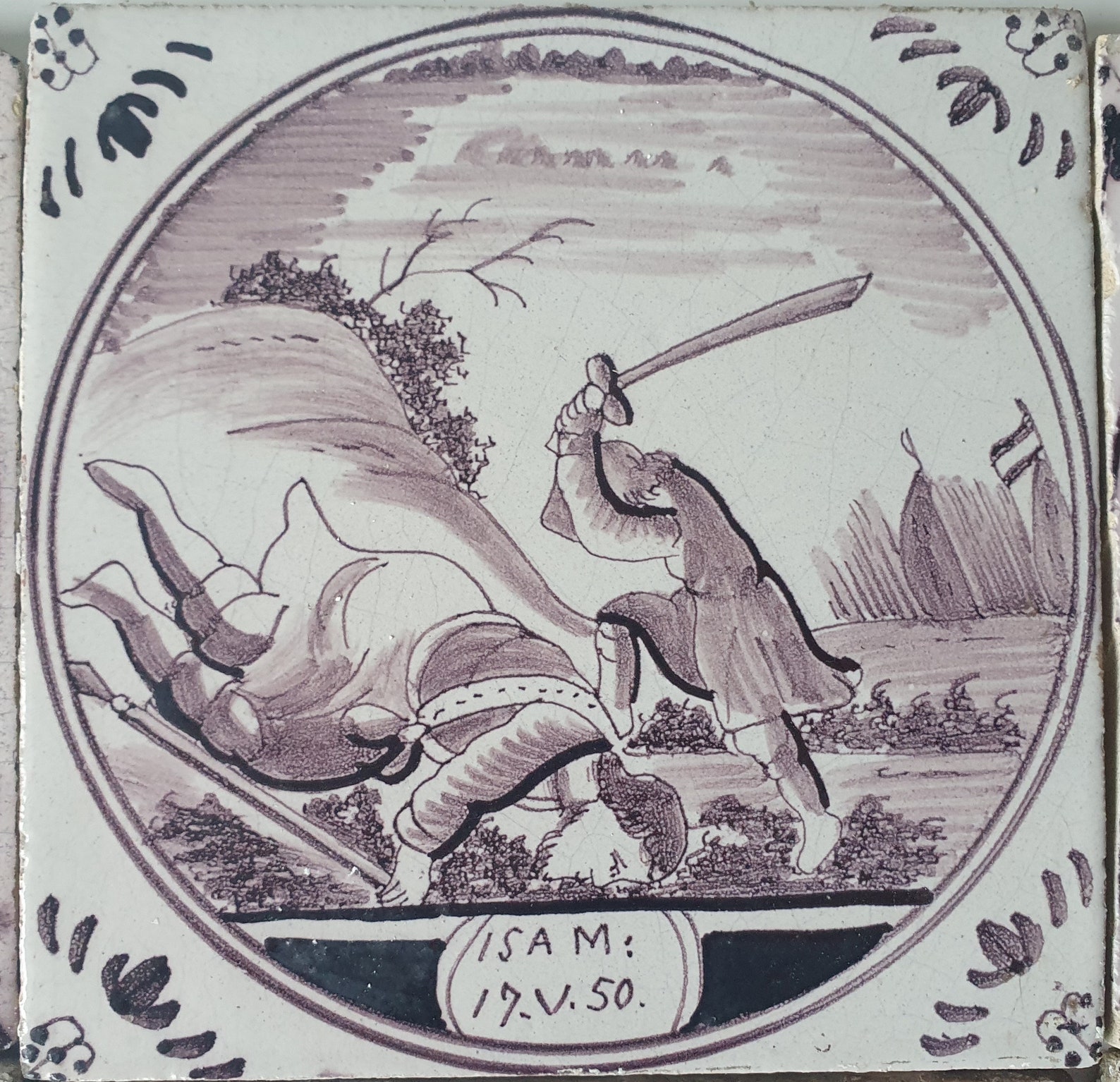 Nine 9 X 18th Century Antique Dutch Tiles Manganese Bible Biblical ...