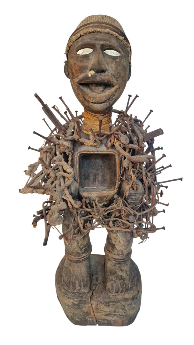 Large African Nkisi Nkondi Power Figure, Congo Tribal Statue, 1940s - Etsy