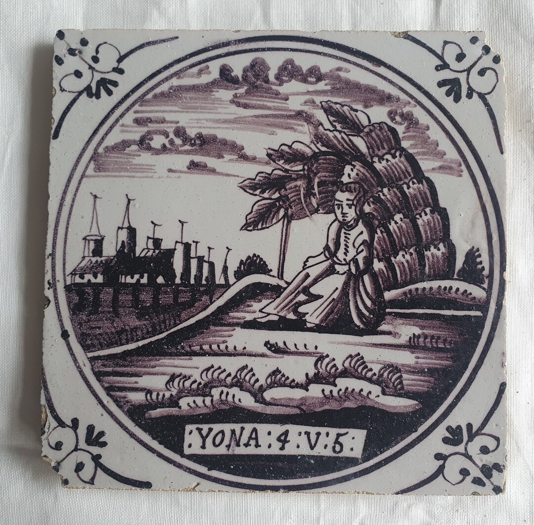 18th Century Antique Dutch Tile - Manganese Bible Biblical Tegel - Etsy