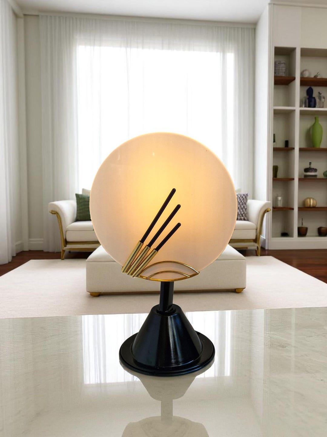 Vintage Tiffany & Co. Table Lamp - 1980s Frosted Glass, Art Deco ...