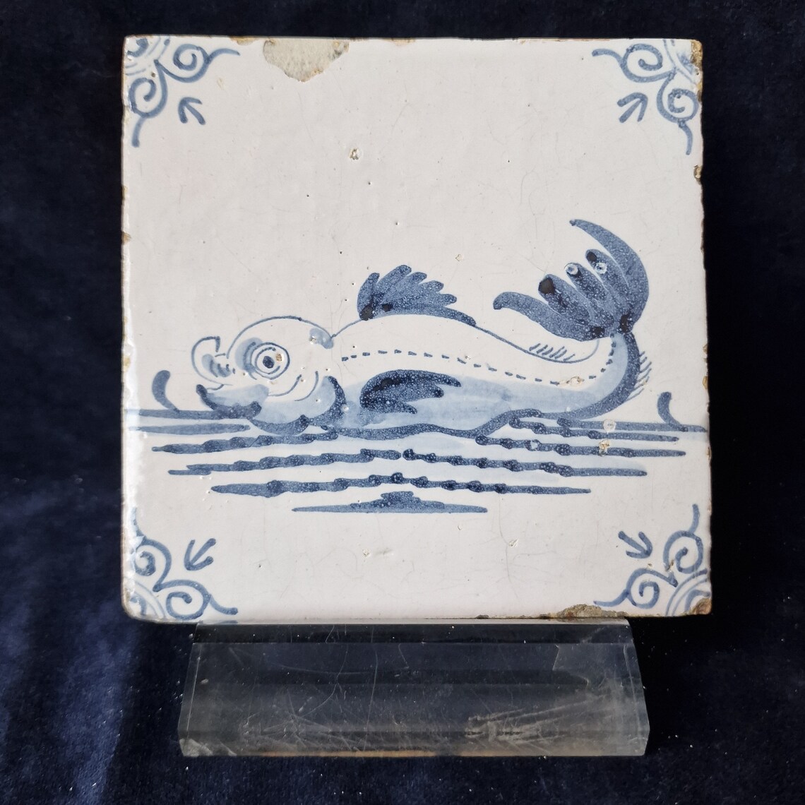 Fish Dutch Delft Blue Tile Nederlandse Tegel Op Zee Grond - Etsy