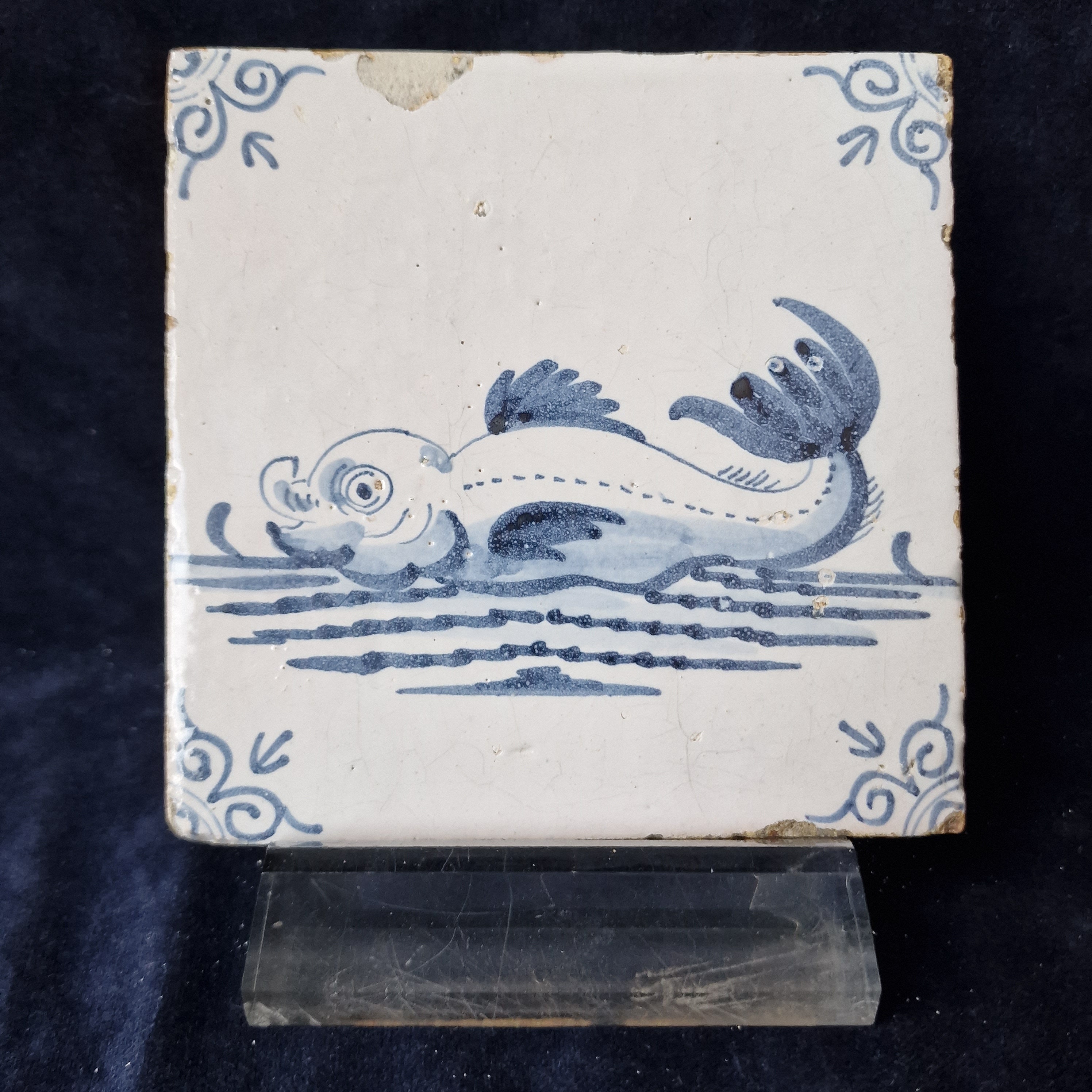 Fish Dutch Delft Blue Tile Nederlandse Tegel Op Zee Grond - Etsy