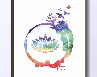 Lotus flower print | Etsy