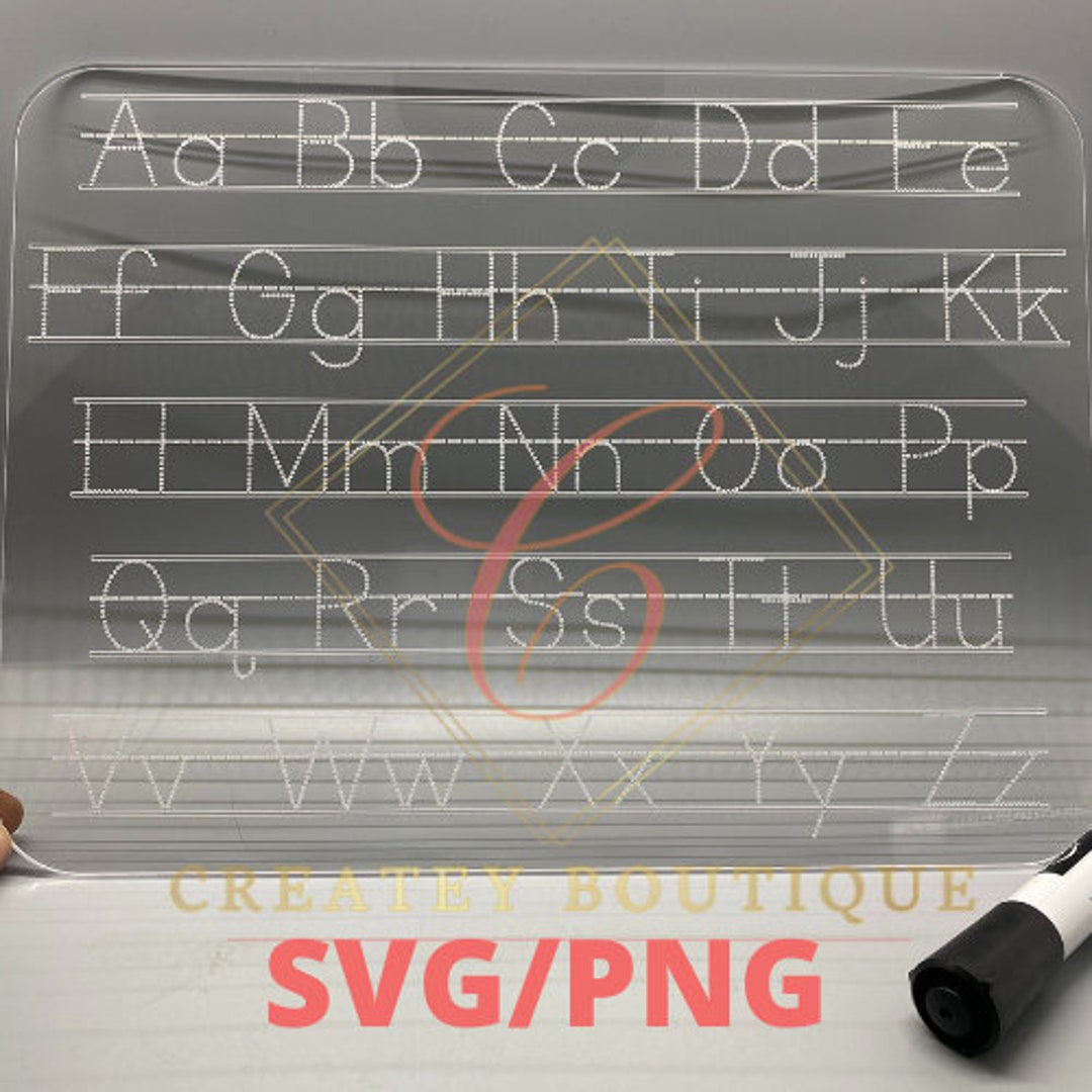 Alphabet Trace Learning Board SVG/PNG - Etsy