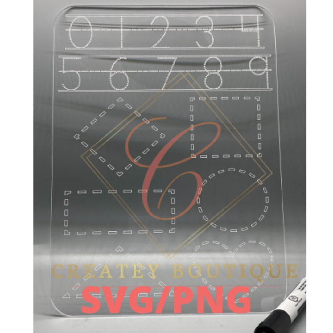Numbers & Shapes Trace Learning Board SVG/PNG - Etsy