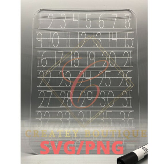 Number Words Trace Learning Board SVG Art & Collectibles Digital etna ...