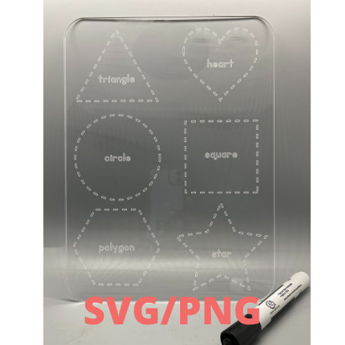 Shapes Trace Learning Board SVG - Etsy