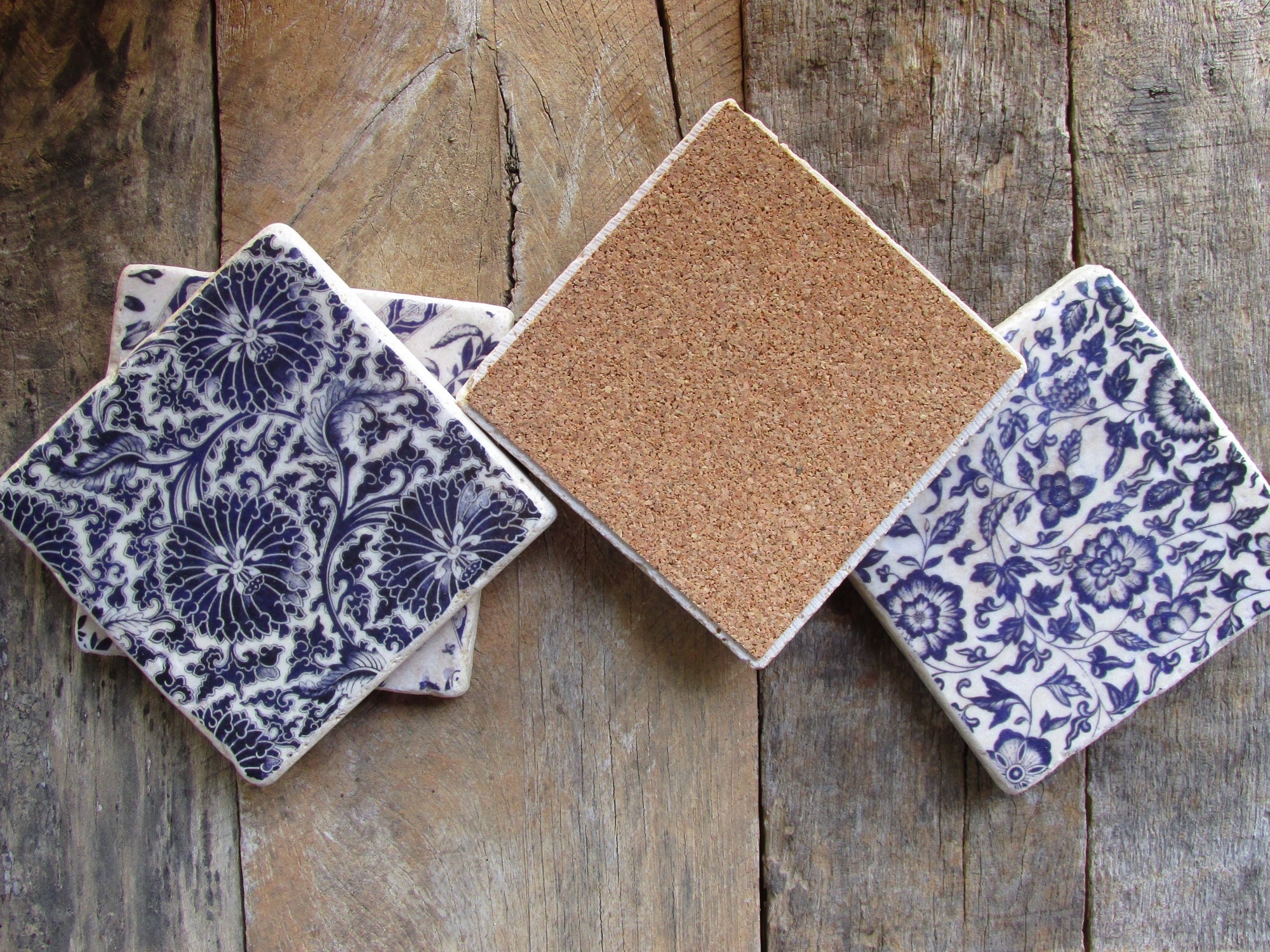 Delft Blue Coasters. Delft Blue Floral Coasters. Chinoiserie - Etsy