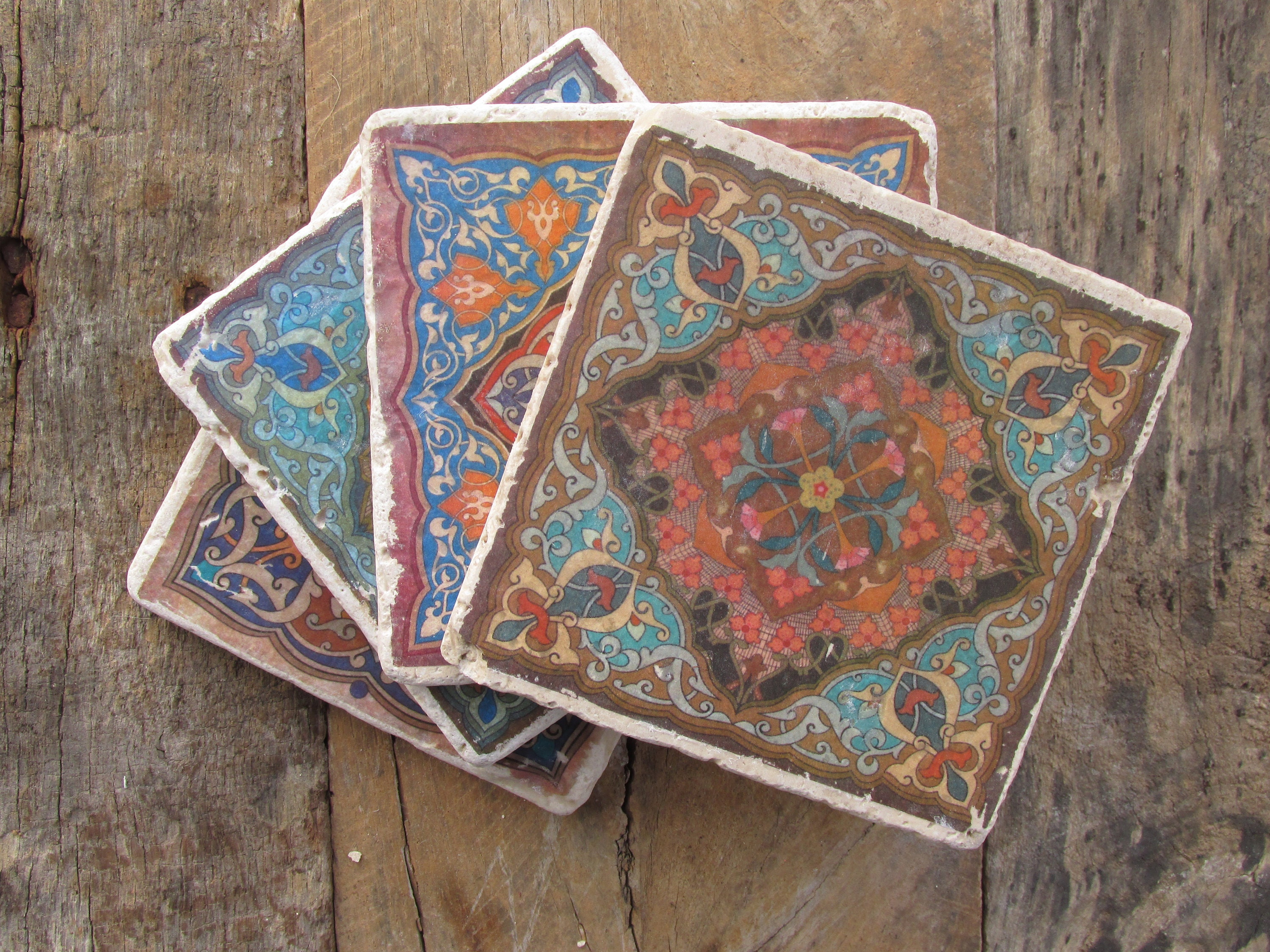 Rustic Moroccan Coasters. Boho Tile Coasters. Etsy Coasters. - Etsy