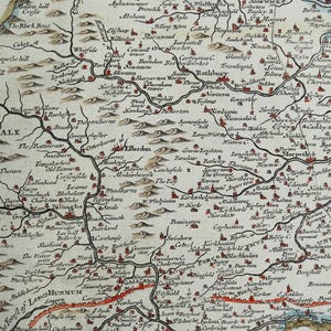 Antique Map NORTHUMBERLAND Robert Morden Original Vintage Hand Coloured ...