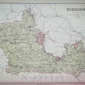 Antique Map BERKSHIRE, Edward Weller Original C1870 - Etsy