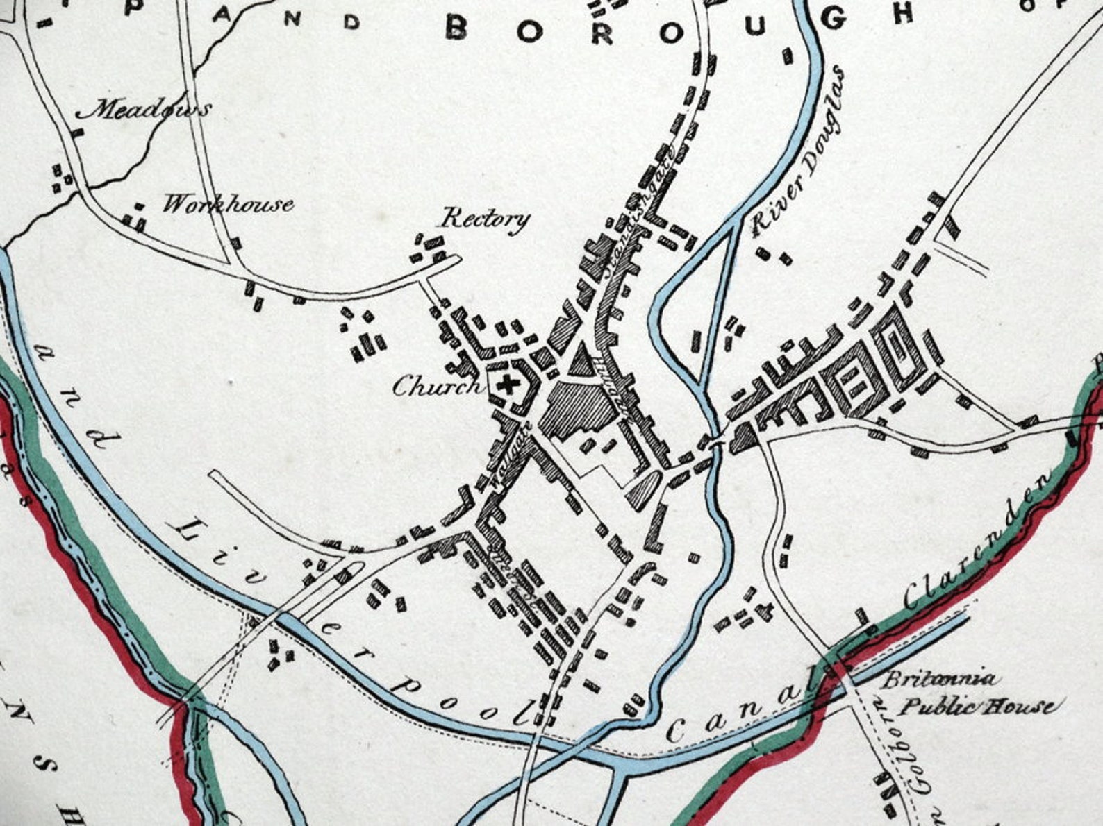 WIGAN LANCASHIRE ENGLAND Street Plan Dawson Antique Map - Etsy Ireland