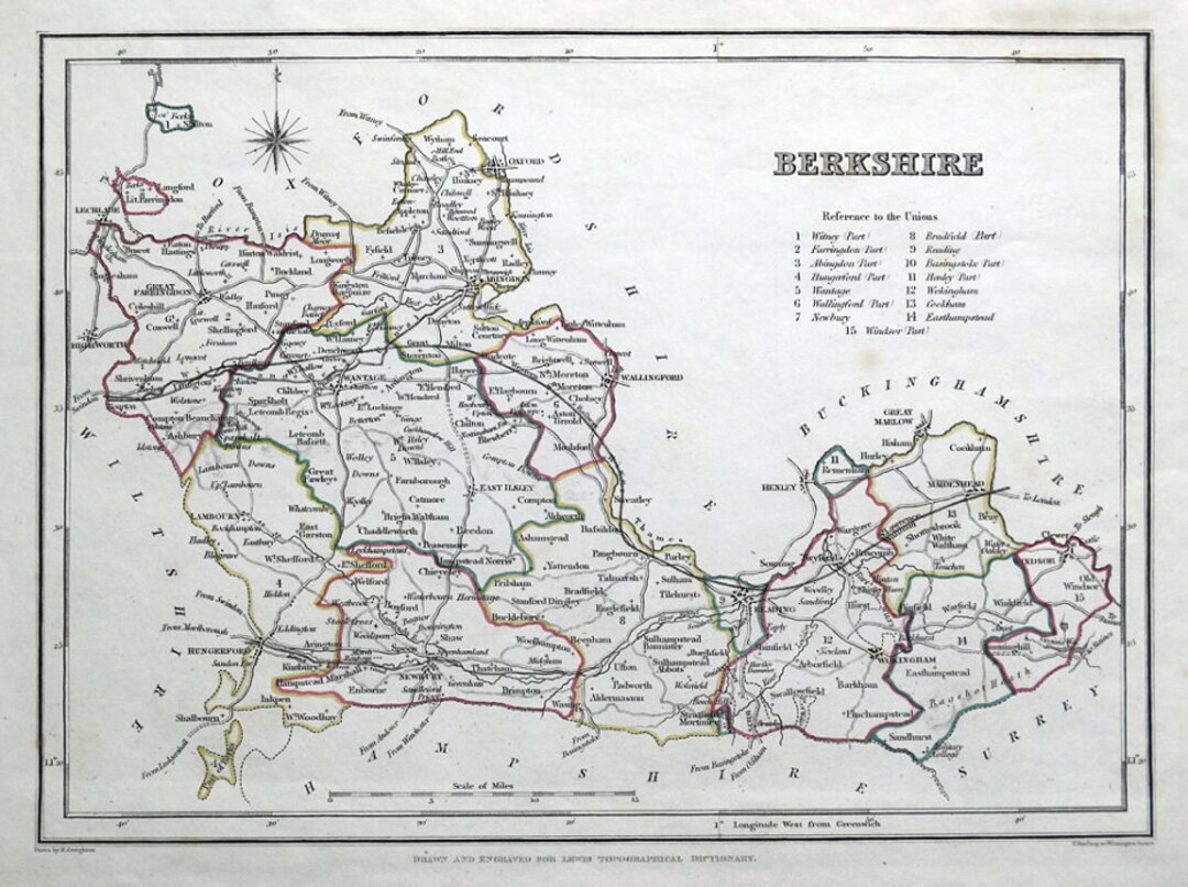 Antique Map BERKSHIRE, Lewis, Original C1835 - Etsy