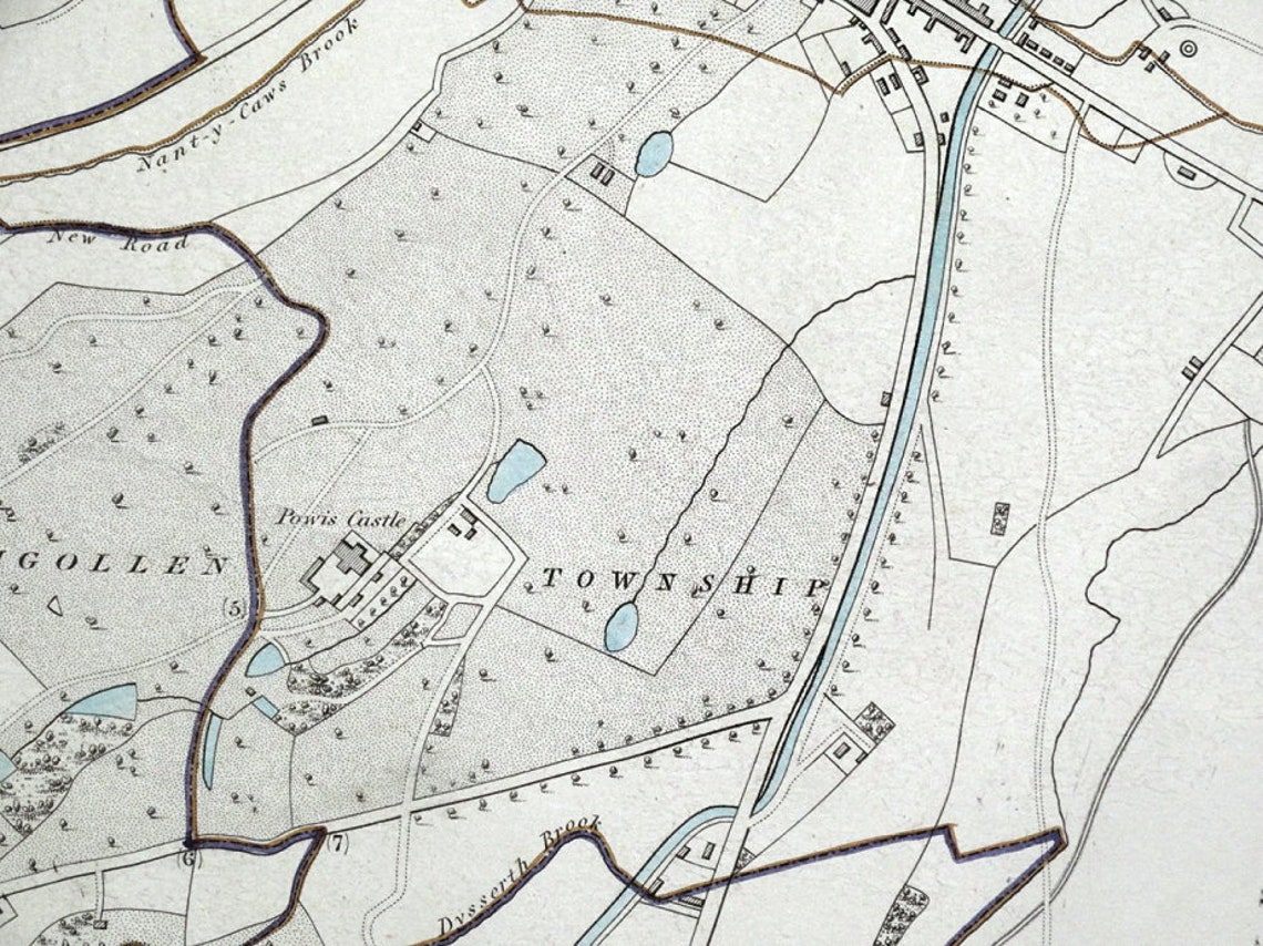 WELSHPOOL POWYS WALES Street Plan Dawson Original Antique - Etsy